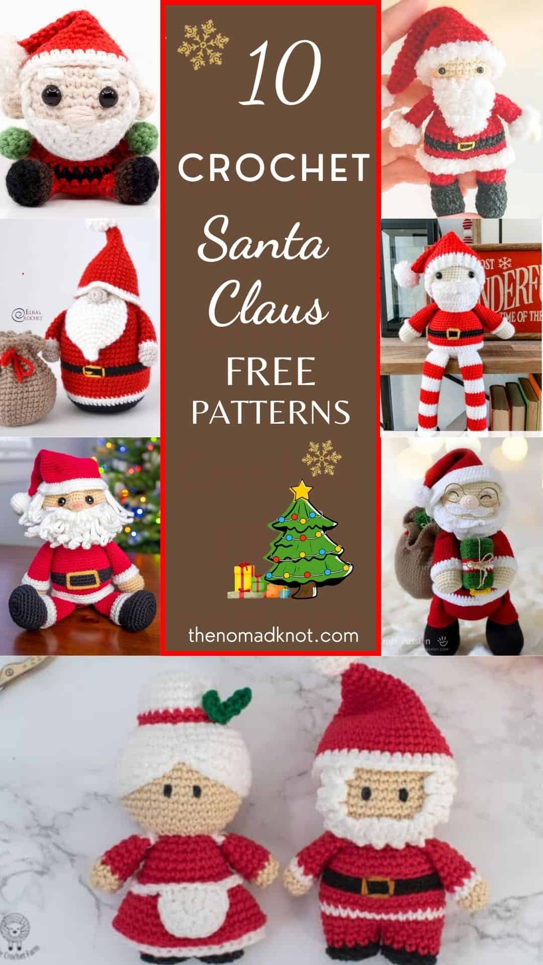 Santa Claus Crochet: 10 Magical Free Patterns for Christmas ⋆ The Nomad ...