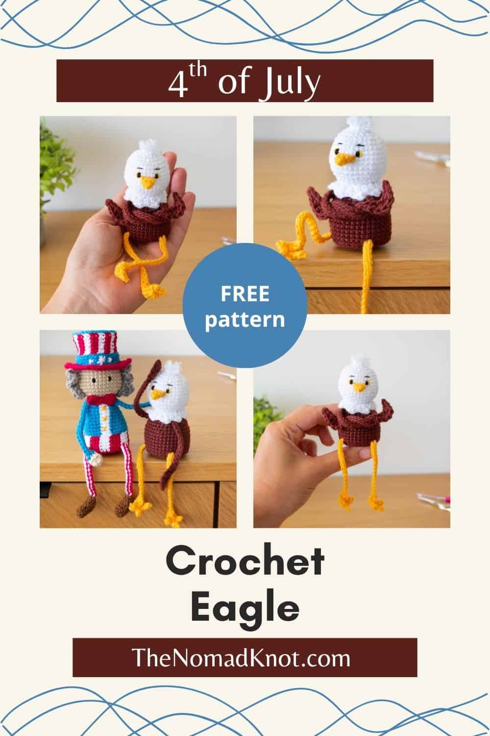 Free Crochet Eagle Pattern – Crochet 4th of July ⋆ The Nomad Knot
