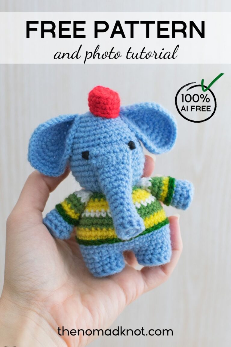 Crochet Happy Elephant Amigurumi Free Pattern ⋆ The Nomad Knot
